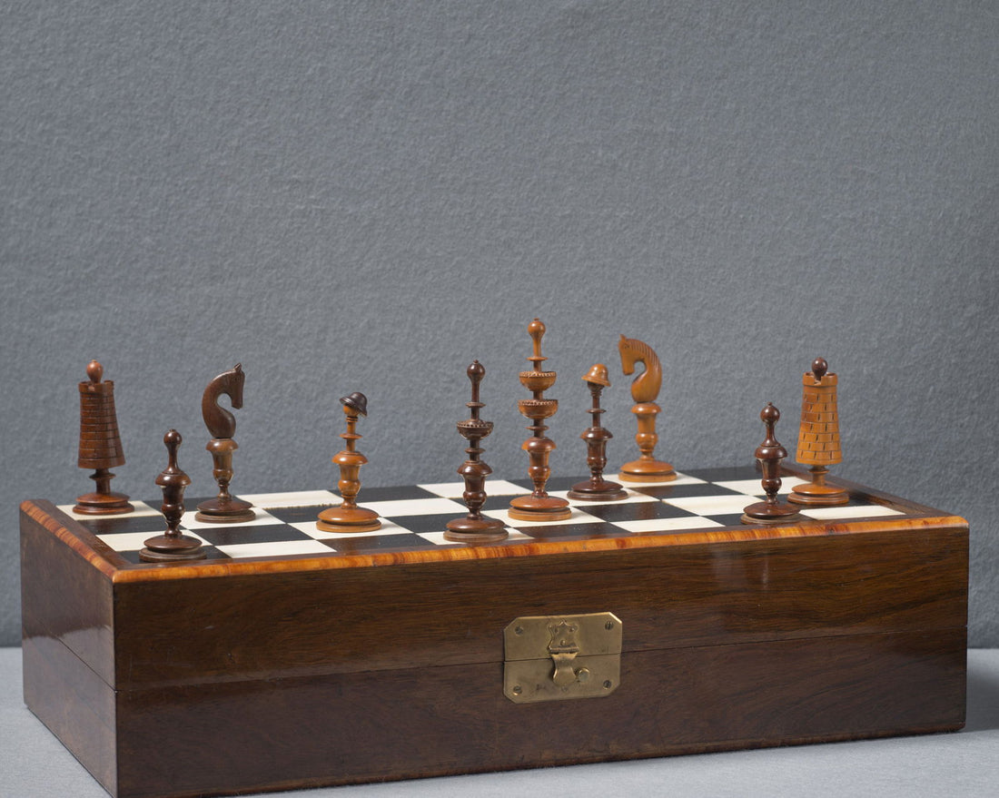 A German Chess Set and Board, circa 1830 I Luke Honey Ltd I Antique ...