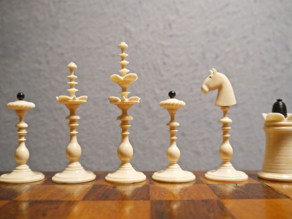 Danish Bone Chess Set and Board, 19th century – Luke Honey | Antiques ...