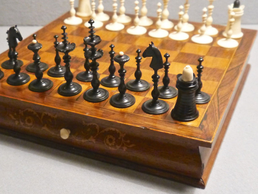 Danish Bone Chess Set and Board, 19th century – Luke Honey | Antiques ...